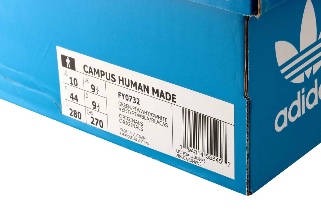 Human Made x Adidas Campus Shoes Size 10 | Baer & Bosch Auctioneers